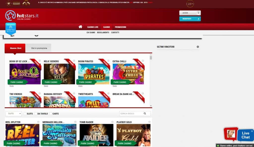 Hitstars - Bonus e Promozioni