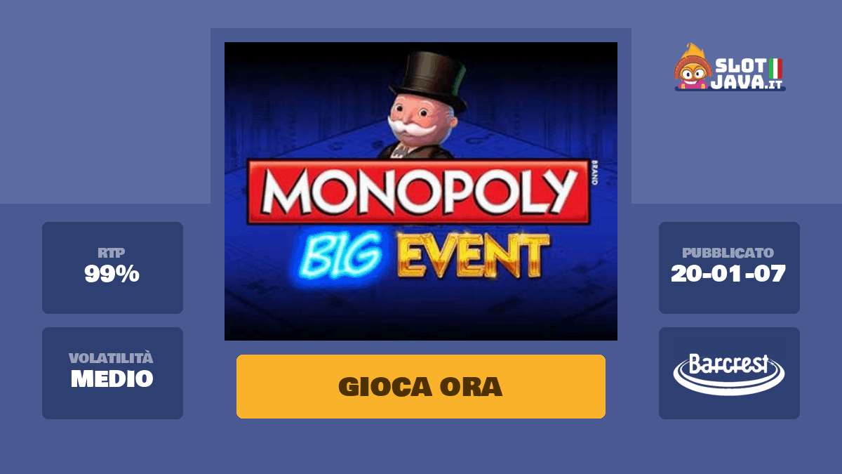 MONOPOLY Big Event Slot Machine Online - Gioca Gratis