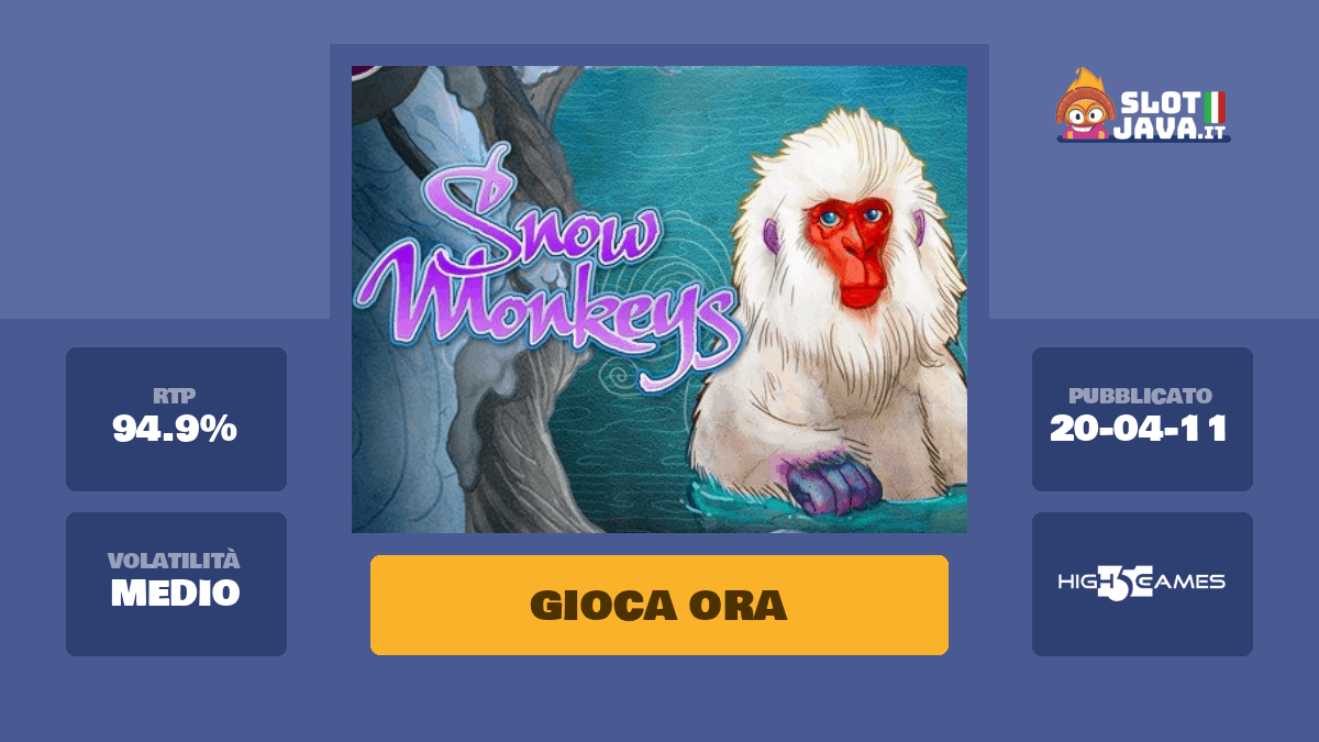 Snow Monkey Slot Machine Online – Gioca Gratis