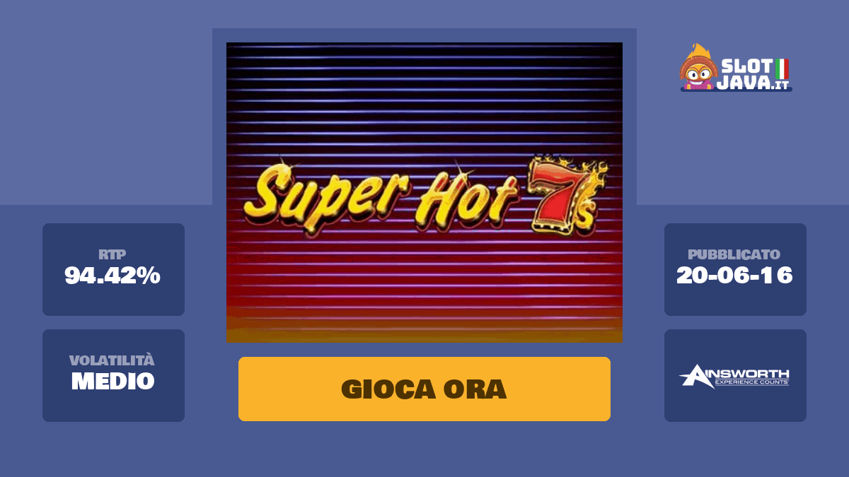 Super Hot 7s Slot Machine Online – Gioca Gratis