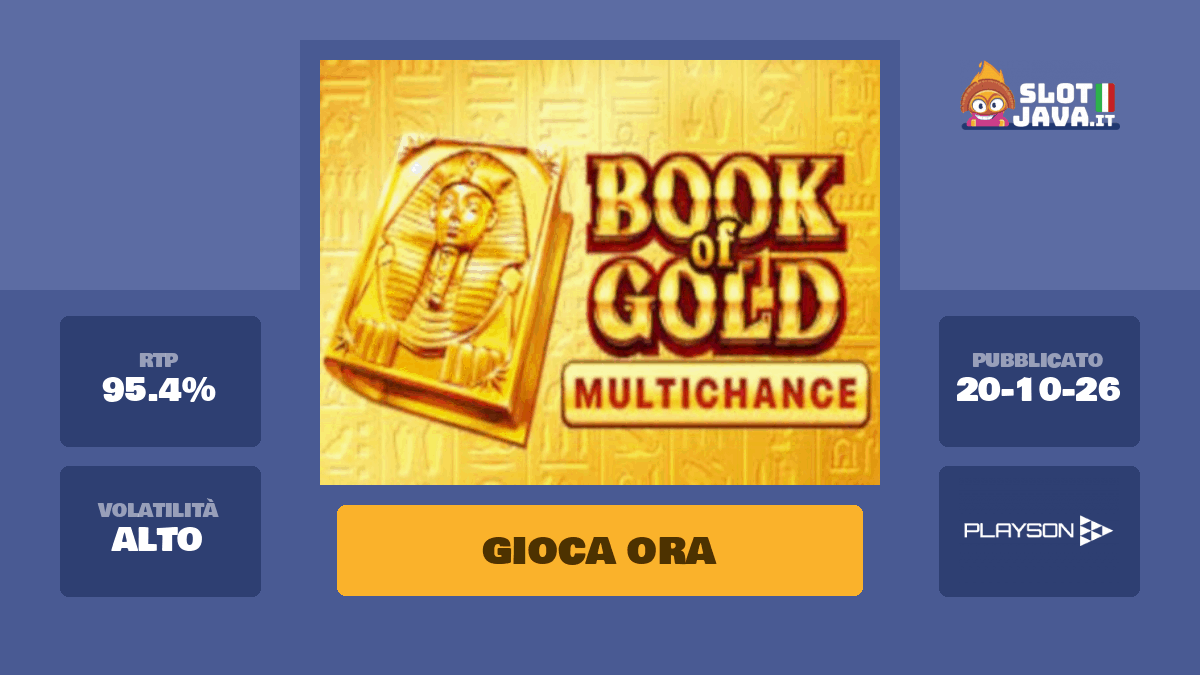 Book of Gold Multichance Slot Machine Online – Gioca Gratis