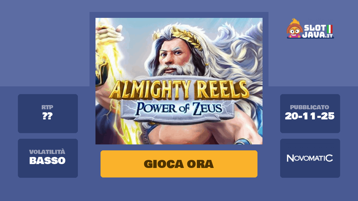 Almighty Reels Power of Zeus Slot Machine Online – Gioca Gratis