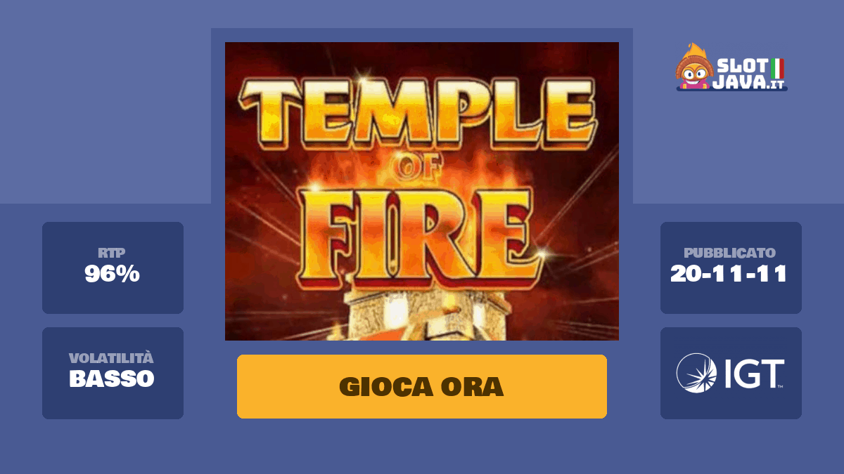 Temple of Fire Slot Machine Online – Gioca Gratis