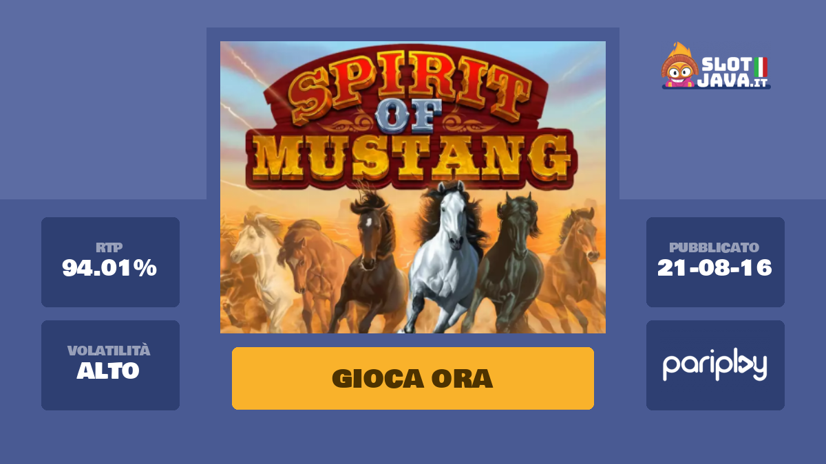 Spirit of Mustang Slot Machine Online – Gioca Gratis