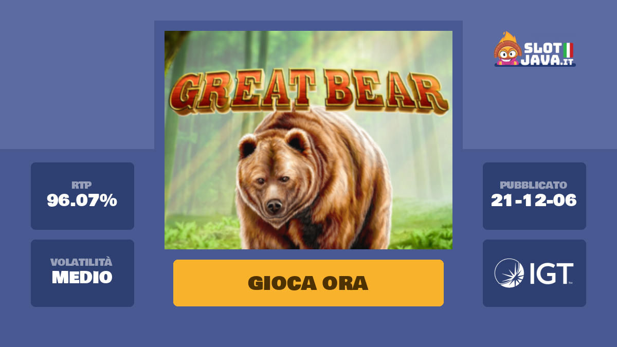 Great Bear Slot Machine Online – Gioca Gratis