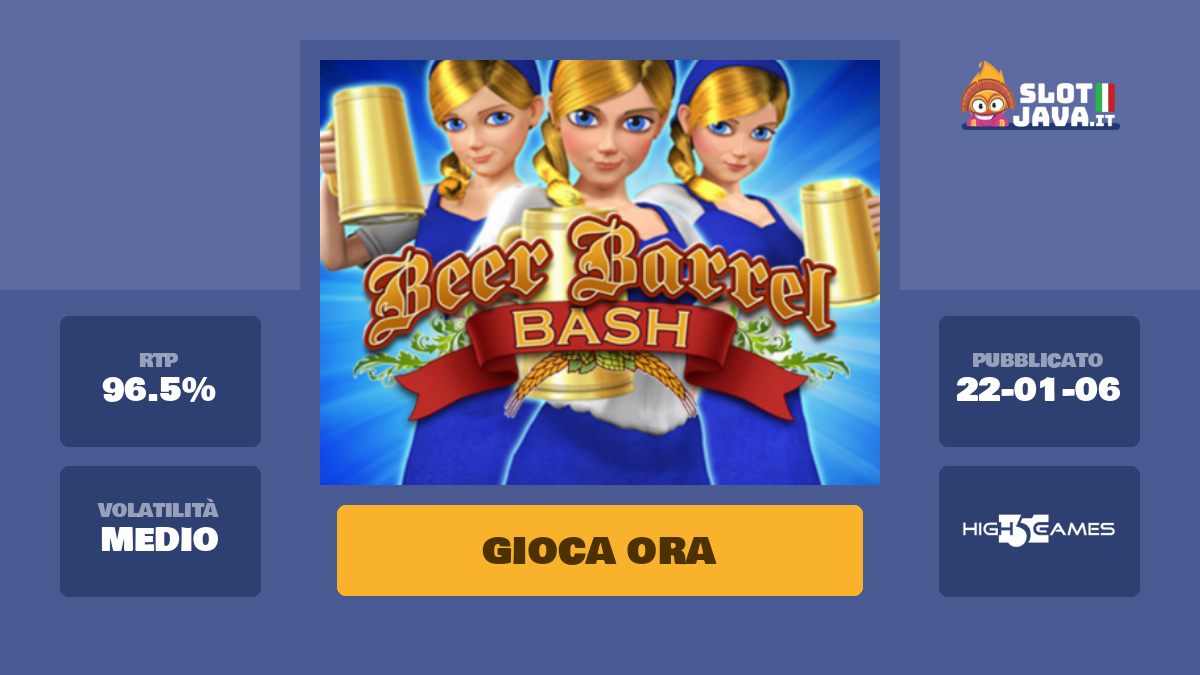 Beer Barrel Bash Slot Machine Online – Gioca Gratis