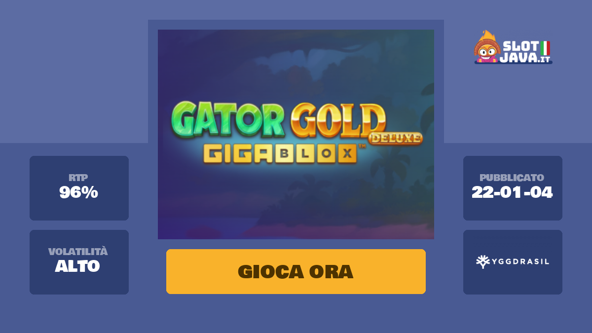 Gator Gold Deluxe Gigablox Slot Machine Online – Gioca Gratis