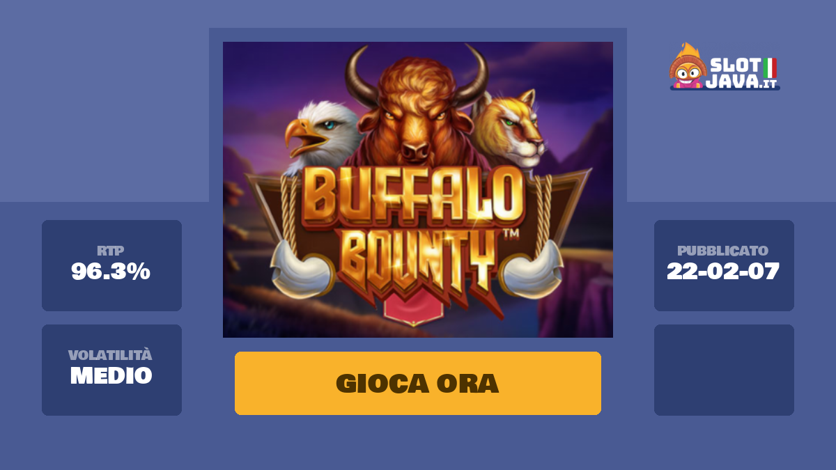 Buffalo Bounty Slot Machine Online – Gioca Gratis