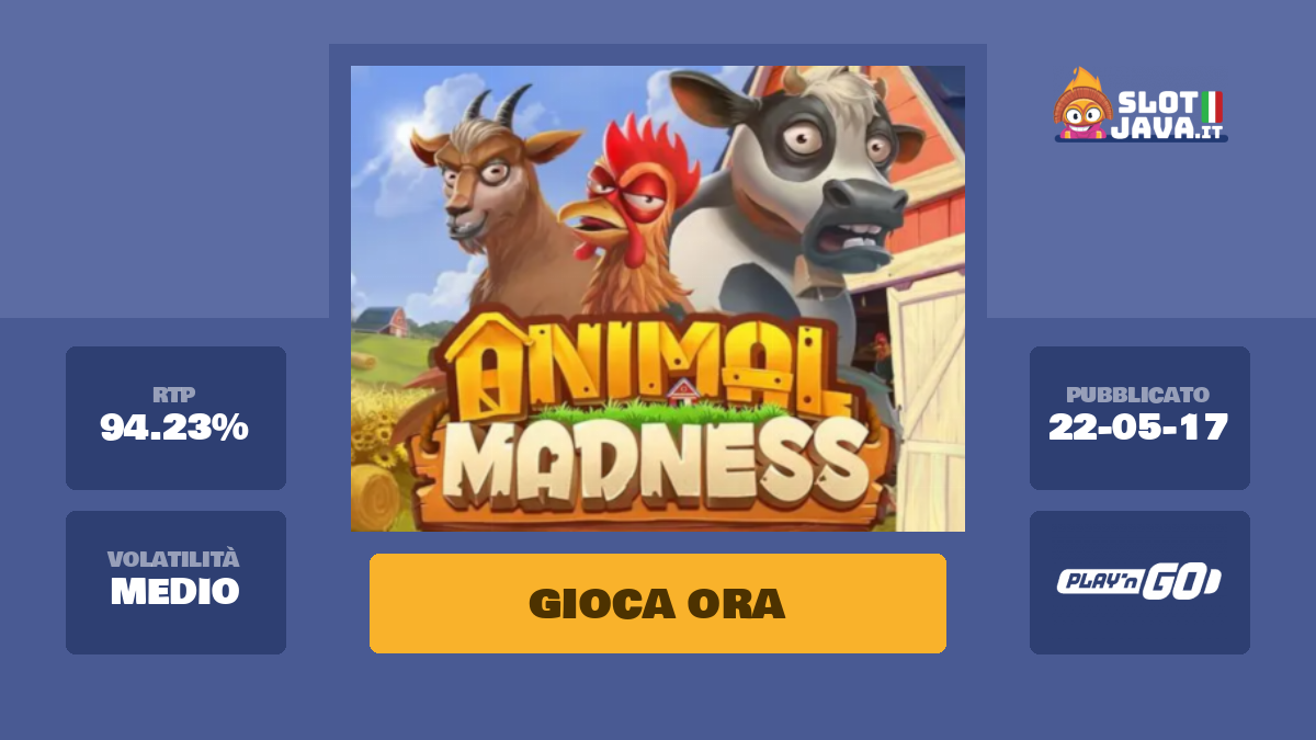 Animal Madness Slot Machine Online – Gioca Gratis