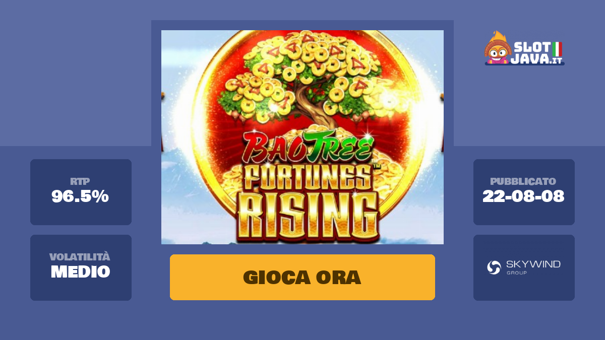 Bao Tree Fortunes Rising Slot Machine Online – Gioca Gratis