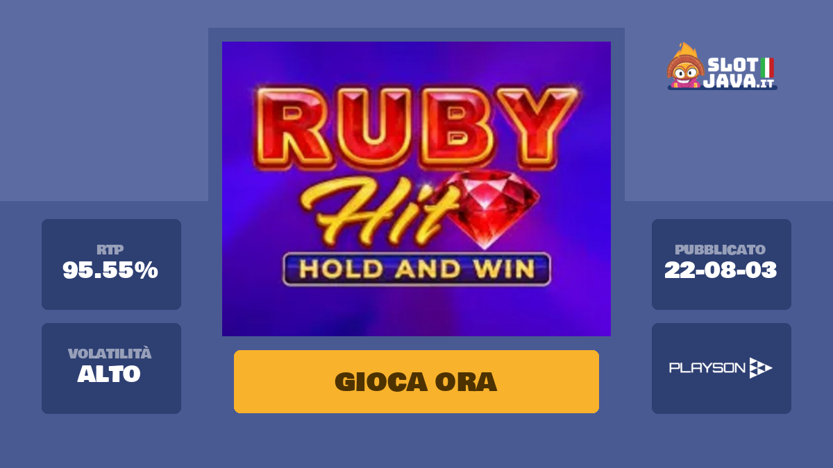 Ruby Hit: Hold and Win Slot Machine Online – Gioca Gratis